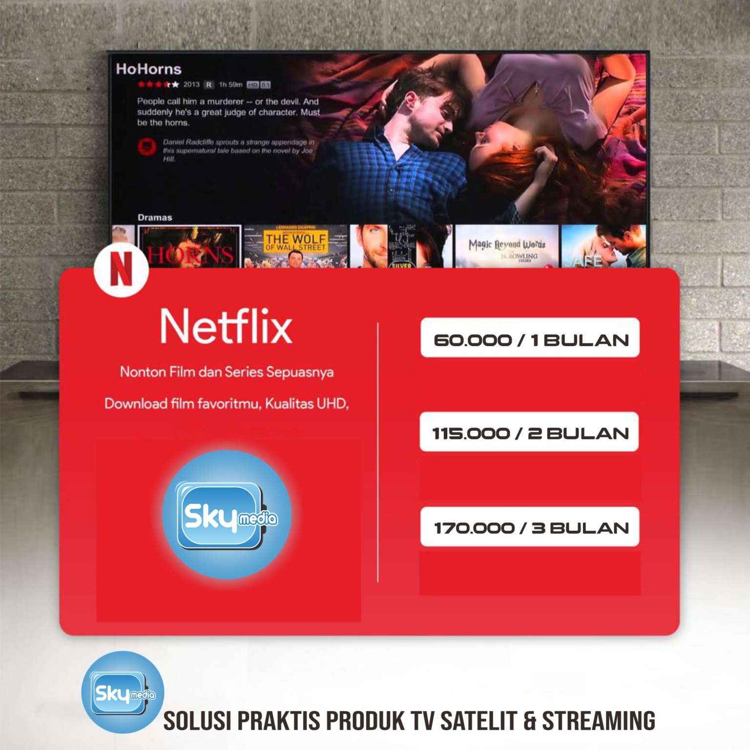 Cara Berlangganan Netflix Harga Terbaru 2025 | Skymedia Parabolaku
