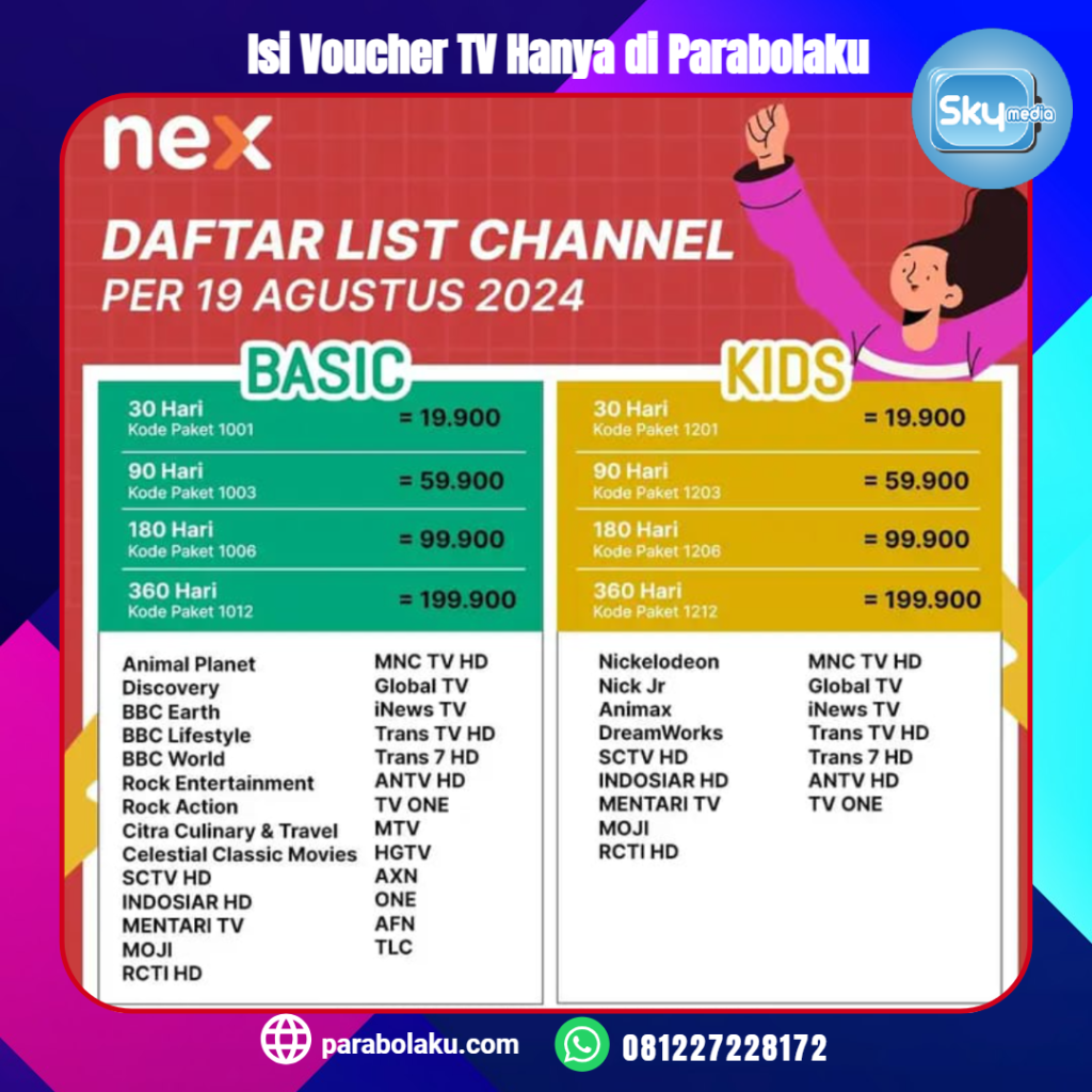 Isi Voucher Paket Nonton SCTV, Indosiar dan Moji TV | Skymedia Parabolaku